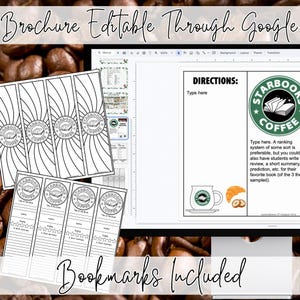 Starbooks Coffee Classroom Decor Book Tasting Trifold Brochure Handout ...
