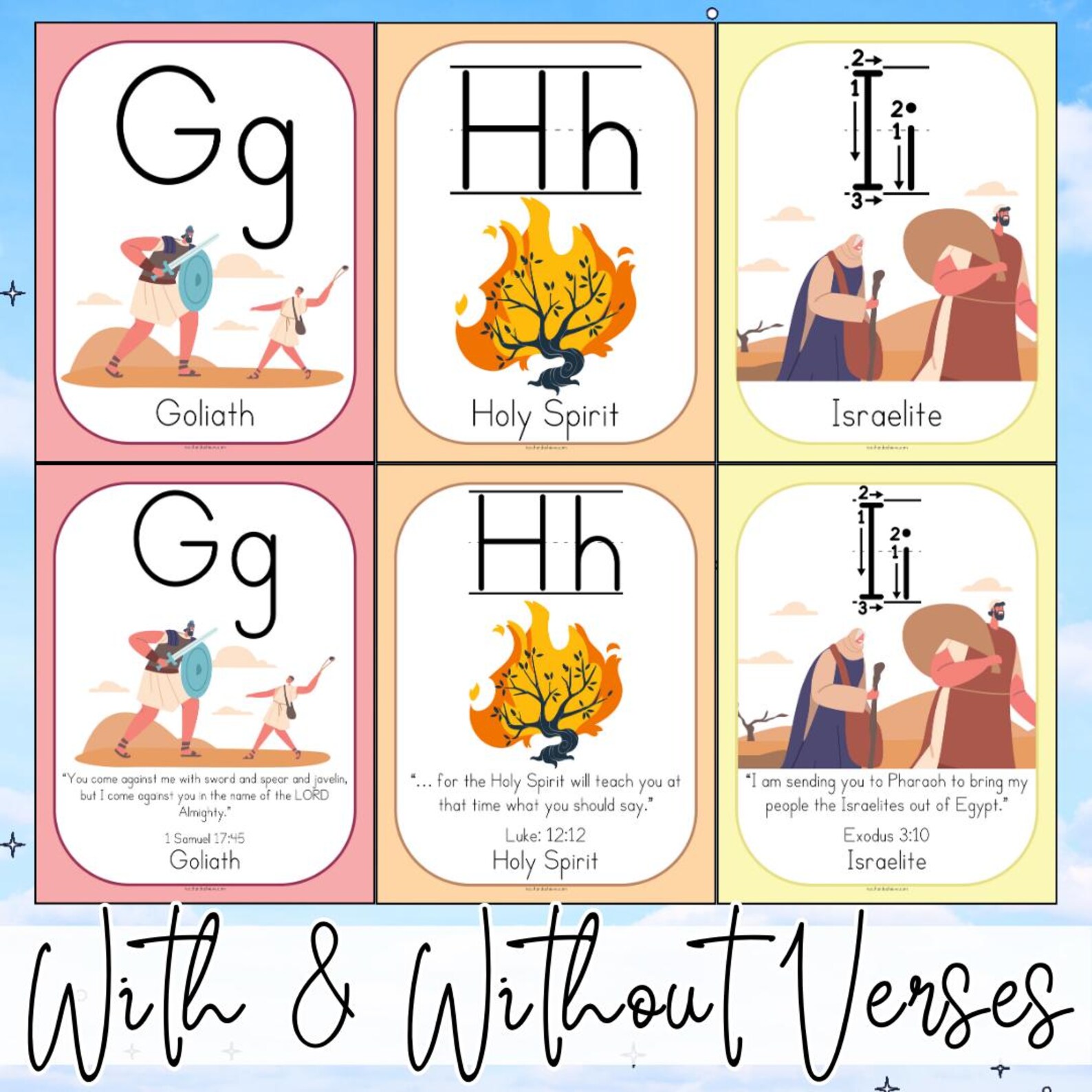 Bible Alphabet Posters With Letter Formation, Christian Homeschool ...