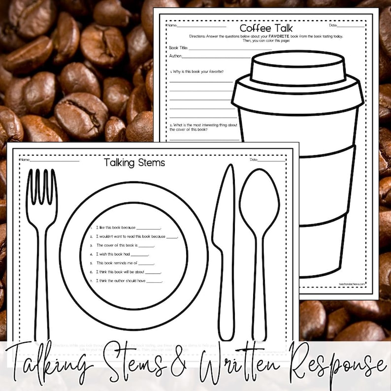 Starbooks Coffee Classroom Decor Book Tasting Trifold Brochure Handout ...