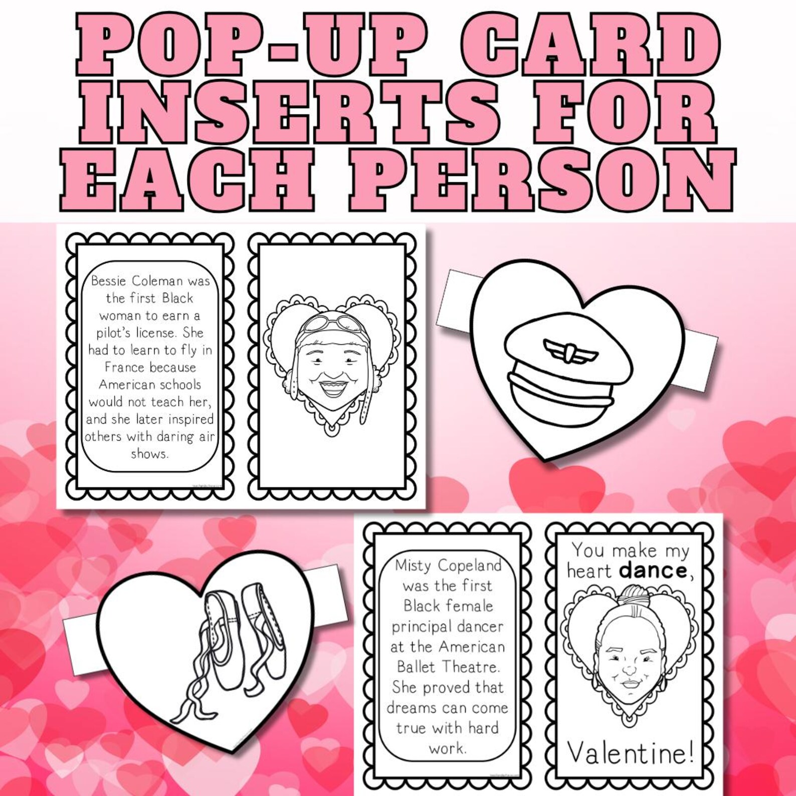 Black History Valentine’s Day Cards Craft 37 Black History Month Pop-up ...