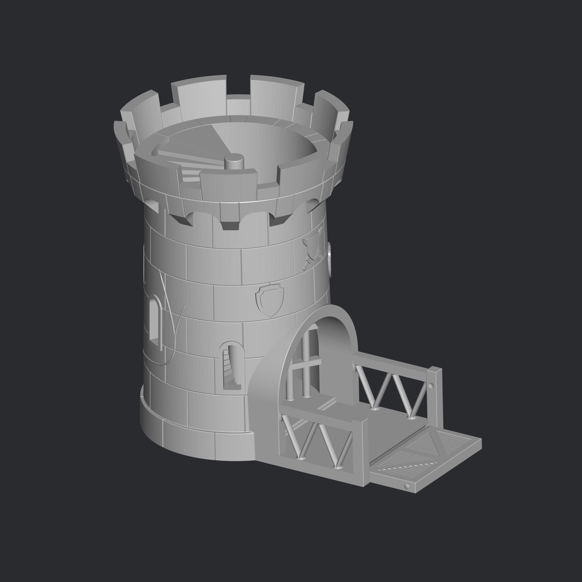 Castle Dice Tower Stl File 3d Printing, 3d Print File, Miniature, Super ...