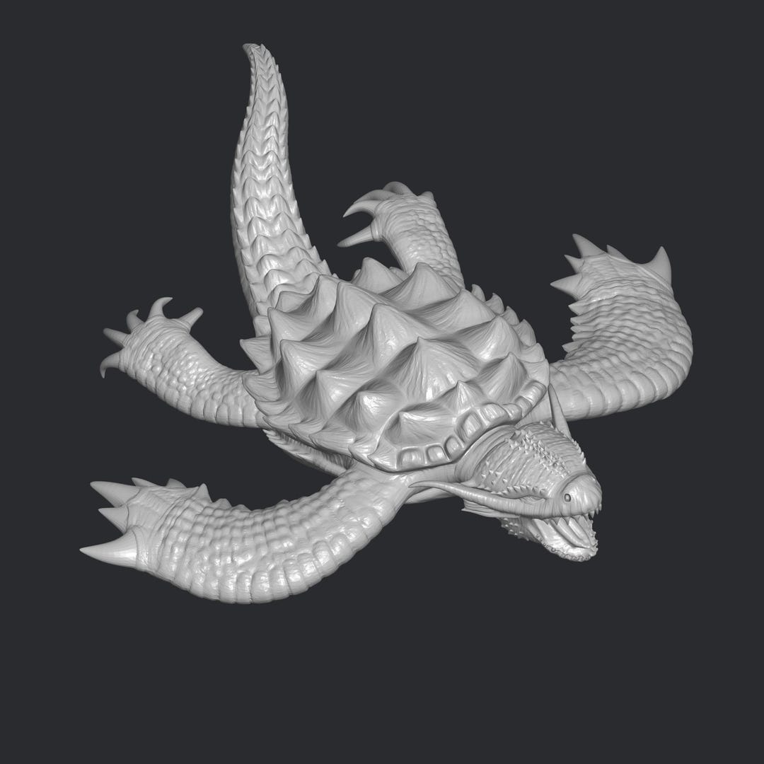 Dragon Sea Turtle Stl File 3d Printing, 3d Print File, Miniature, Super ...