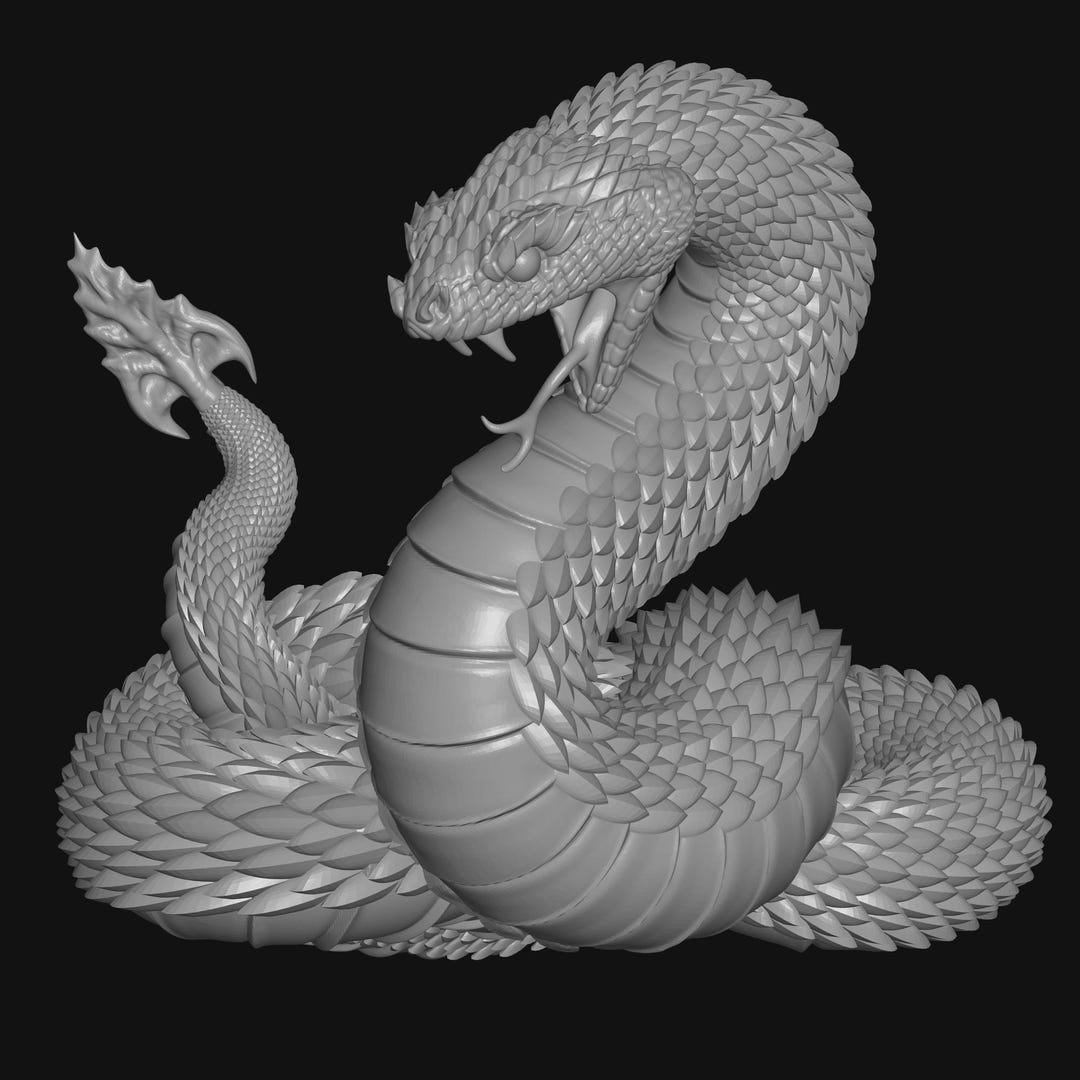 Rattlesnake Stl File 3d Printing, 3d Print File, Miniature, Super Hero ...