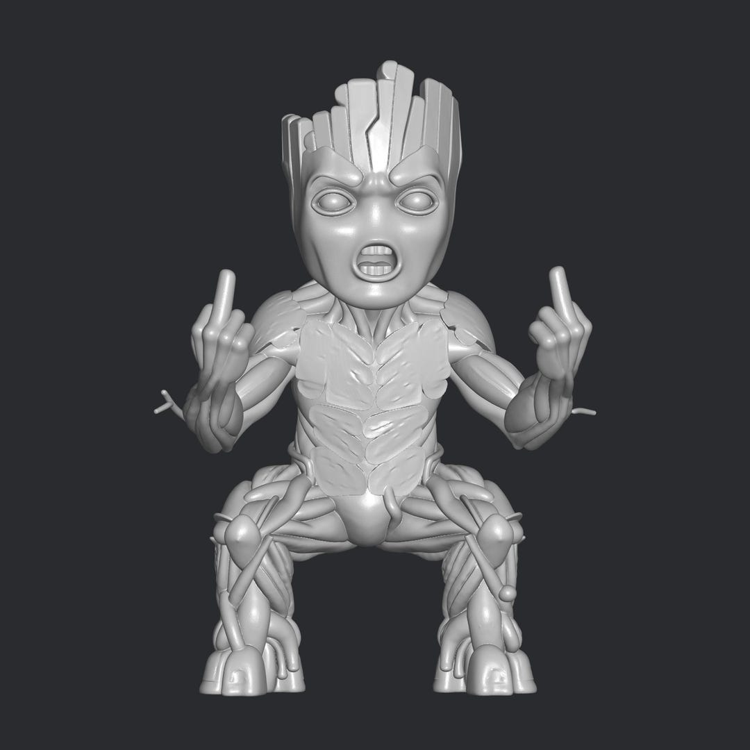 Middle Finger Angry Groot Stl File 3d Printing, 3d Print File ...