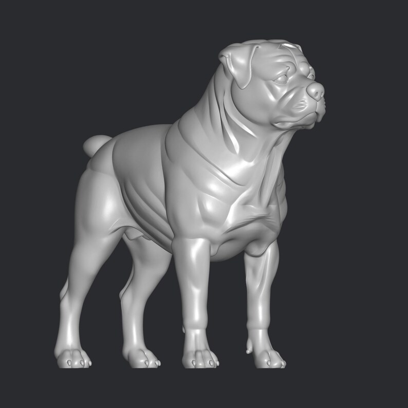 Rottweiler Dog Figure Stl File 3d Printing, 3d Print File, Miniature ...