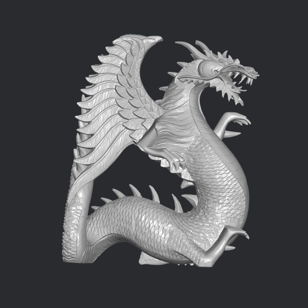 Stylish Dragon Stl File 3d Printing, 3d Print File, Miniature, Super ...