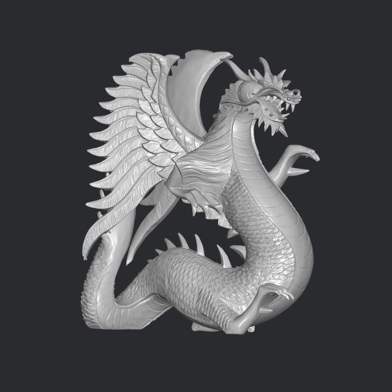 Stylish Dragon Stl File 3d Printing, 3d Print File, Miniature, Super ...