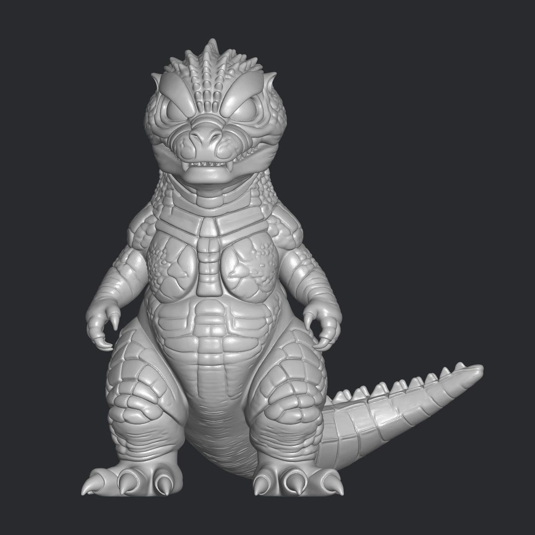Baby Godzilla Stl File 3d Printing, 3d Print File, Miniature, Super ...