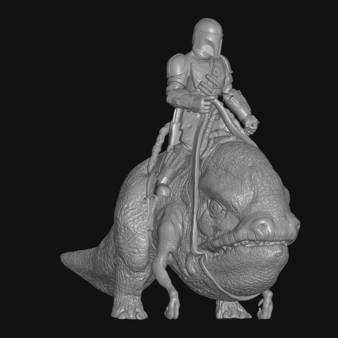 Mandalorian Riding a Blurrg Stl File 3d Printing, 3d Print File ...