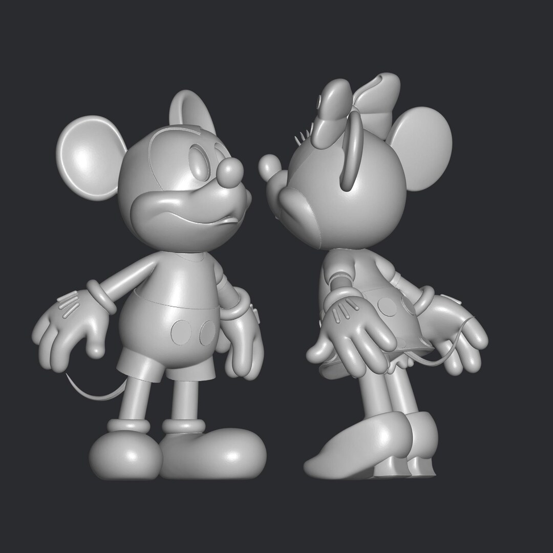 Mickey and Minnie Kissing Stl File 3d Printing, 3d Print File ...