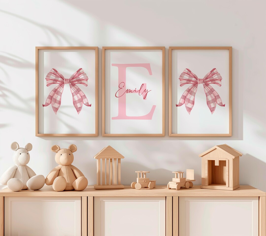 Personalized Girly Wall Art | Baby Girl Name Sign | Pink Coquette ...