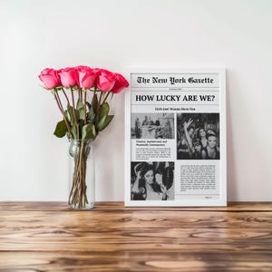 How Lucky Are We Personalized Newspaper Print, Custom College Dorm ...