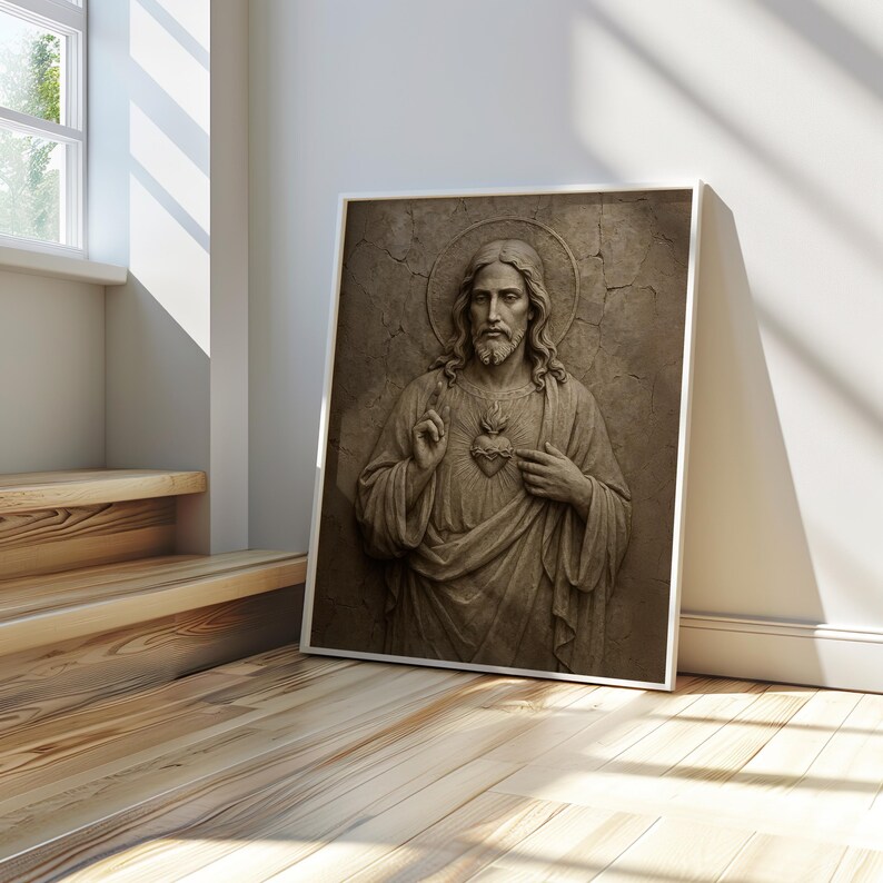 Sacred Heart of Jesus Digital Download, Catholic Wall Art Print ...