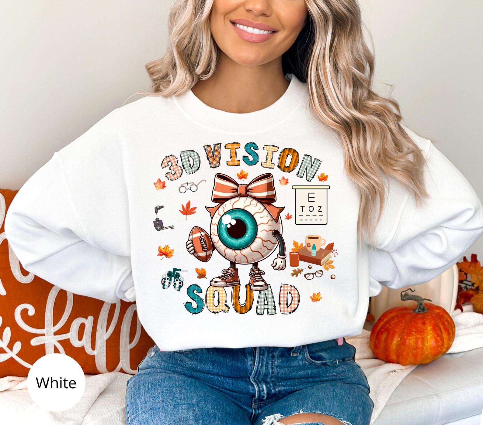 3D Vision Squad Shirt, Optometrist Fall Tee, Eye Doctor Football ...