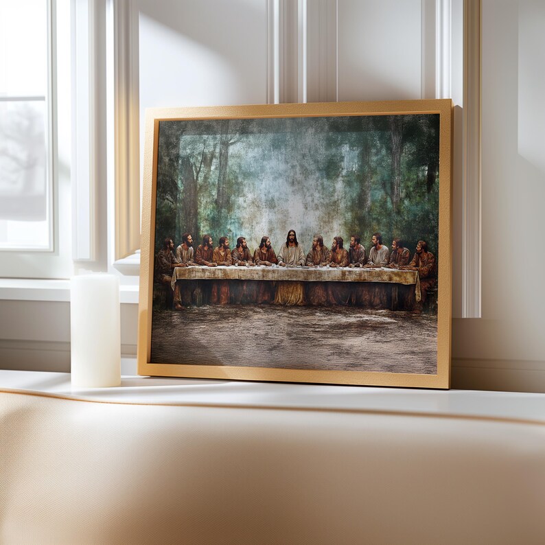 Last Supper Wall Art, Modern Last Supper Painting,the Last Supper Print ...