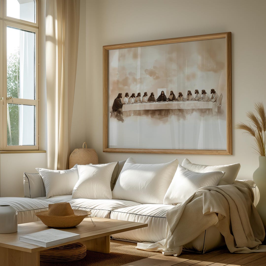Last Supper Wall Art, Modern Last Supper Painting,the Last Supper Print ...