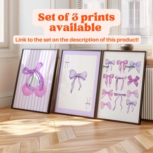 Lilac Coquette Bows Poster, Preppy Aesthetic Decor, Soft Girl Room Art ...