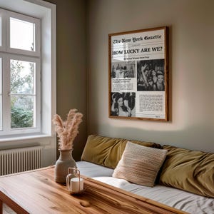 How Lucky Are We Personalized Newspaper Print, Custom College Dorm ...