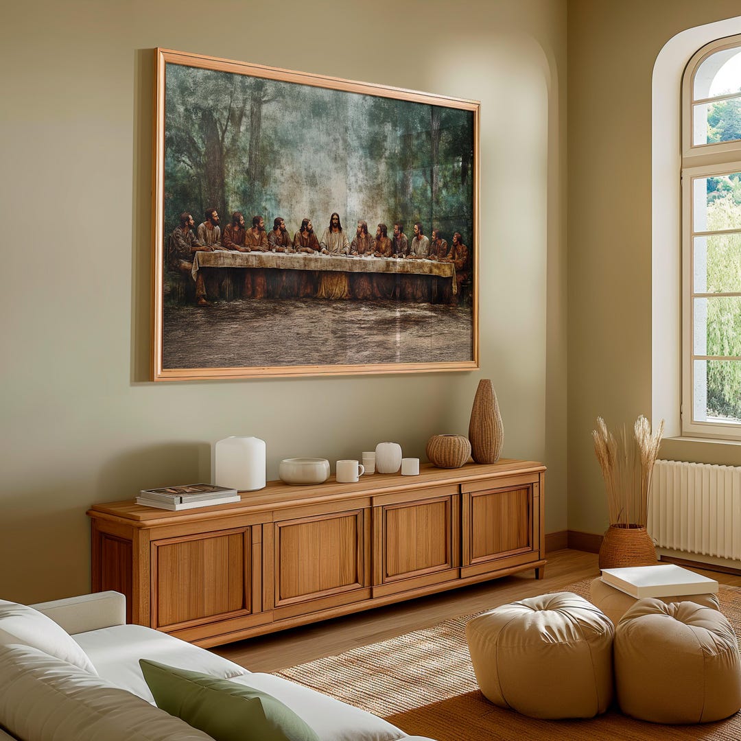 Last Supper Wall Art, Modern Last Supper Painting,the Last Supper Print ...