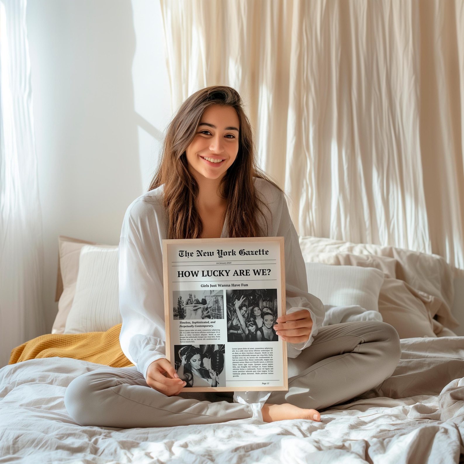 How Lucky Are We Personalized Newspaper Print, Custom College Dorm ...