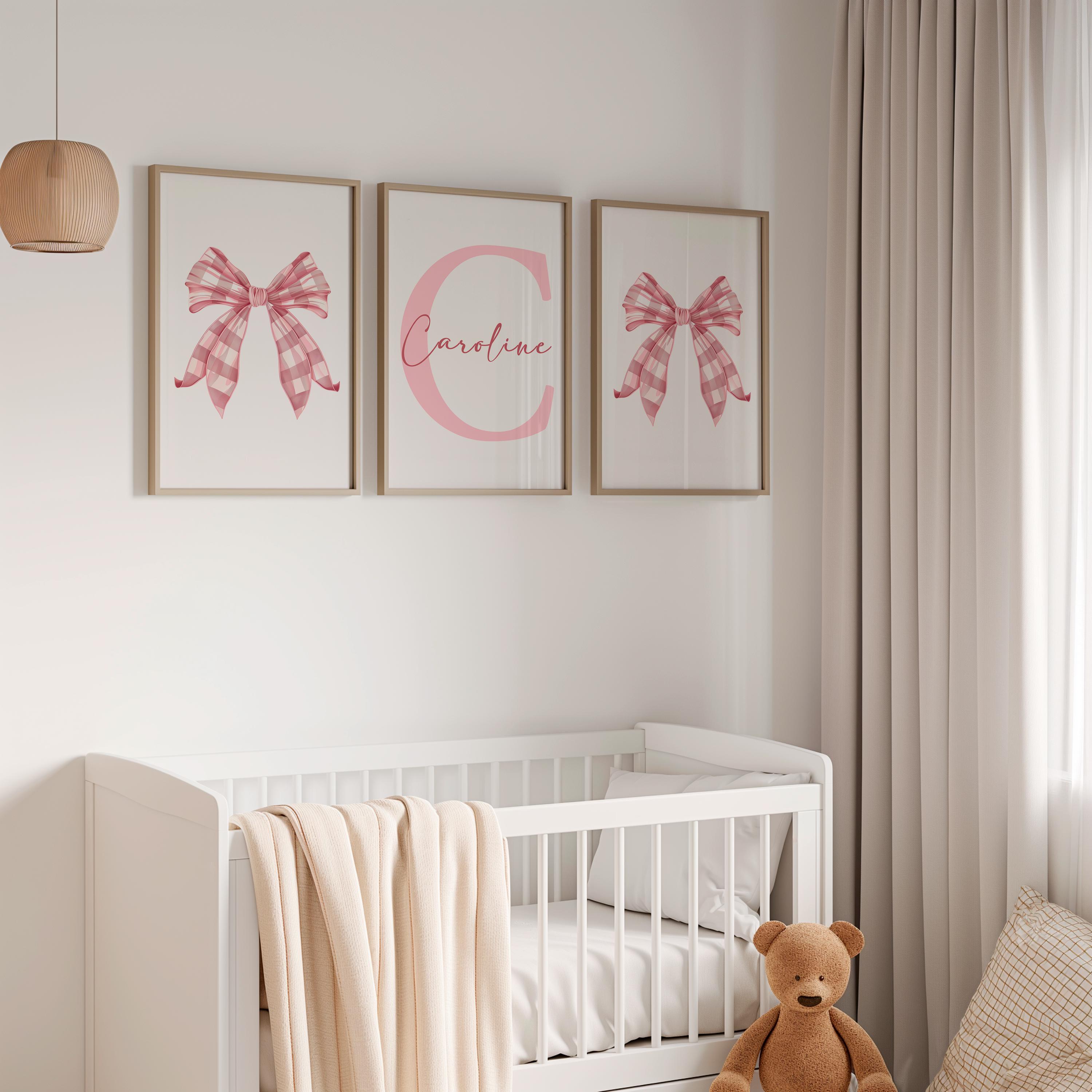 Personalized Girly Wall Art | Baby Girl Name Sign | Pink Coquette ...