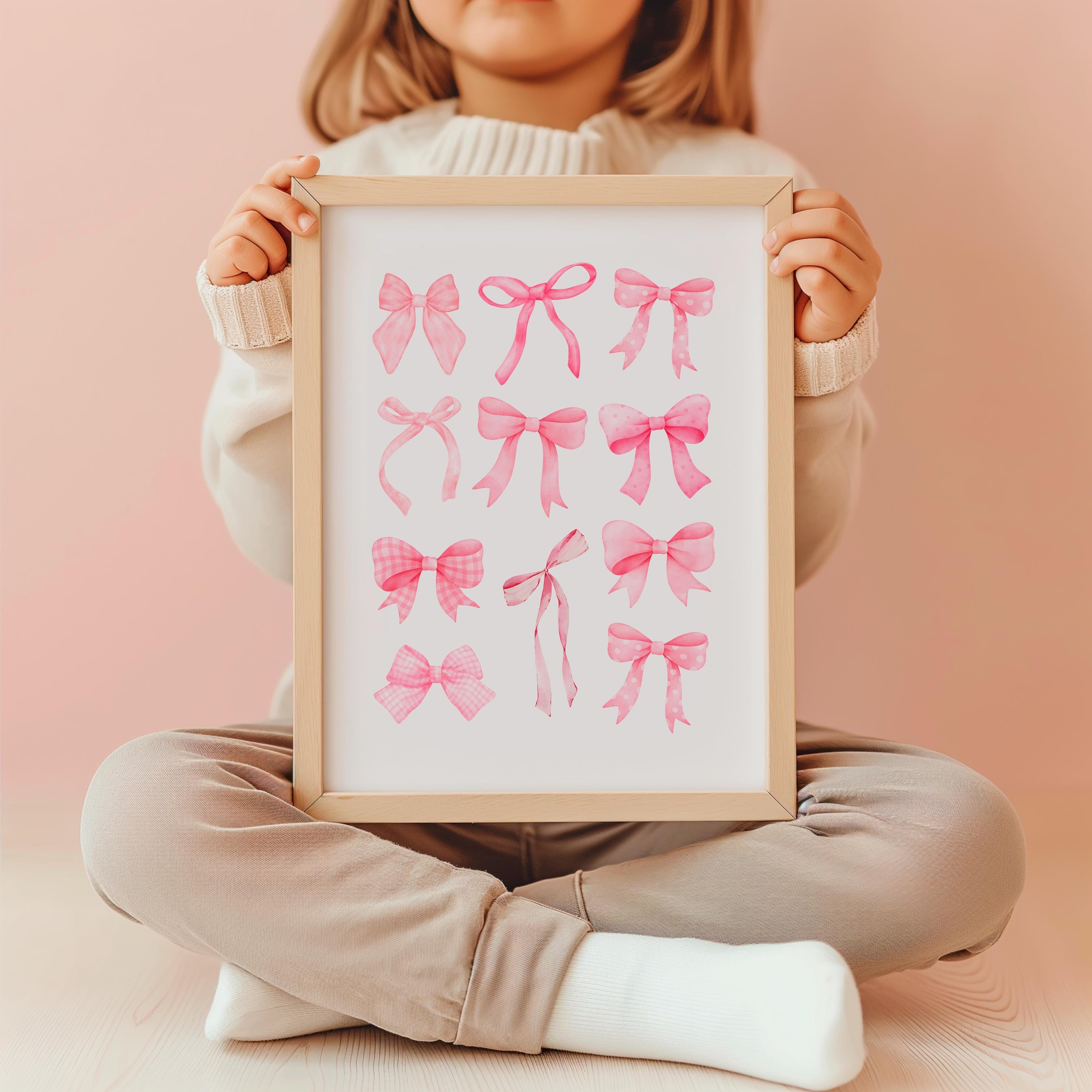 Trendy Pink Bows Wall Art Set of 3, Preppy Poster, College Apartment ...