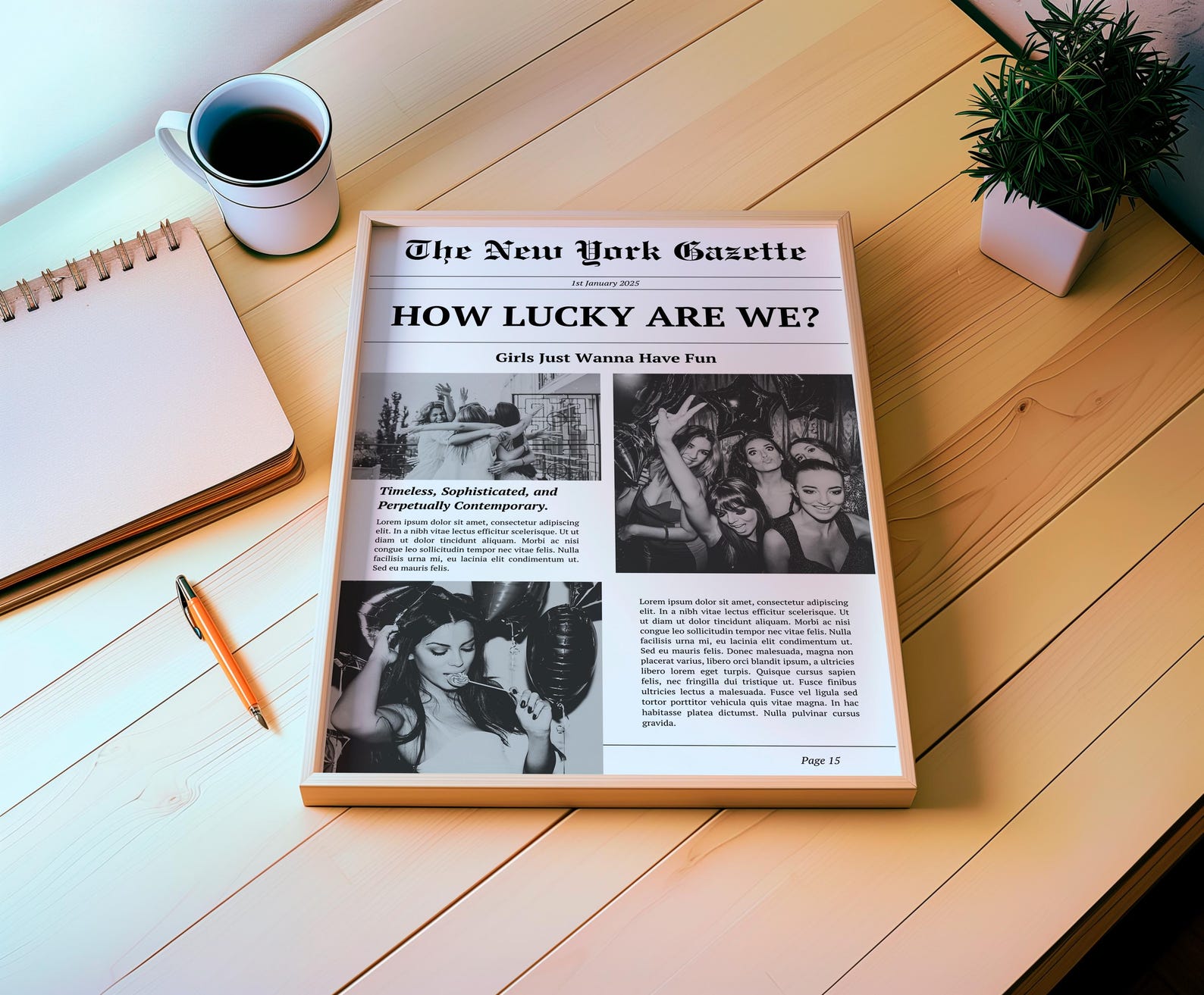 How Lucky Are We Personalized Newspaper Print, Custom College Dorm ...
