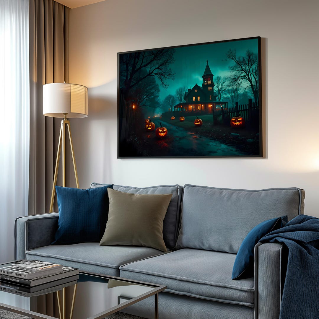 Salem Poster, Halloween Wall Art, Haunted House Print, Dark Academia ...