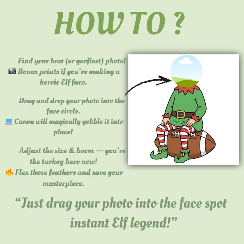 Elf Photo Canva Templates Add Your Face , 21+ Blank Elf Bodies ...