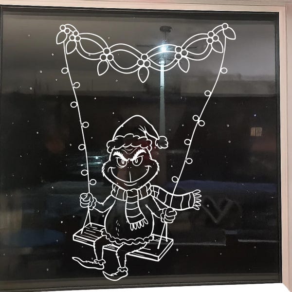 Christmas Window Template Chalk Pen - Etsy UK