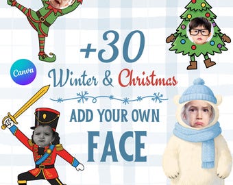 Christmas Add Your Own Photo Face, DIY Elf Yourself PNG Bundle, Elf ...