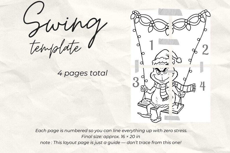 Window Tracing Template, Grinch Swing | Printable Chalk Marker Window ...
