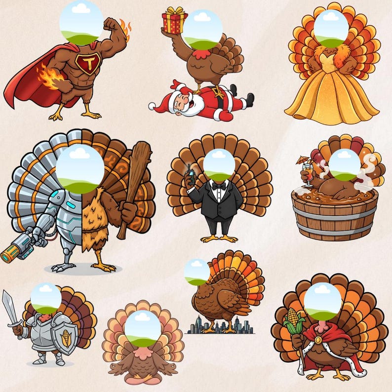 23 Thanksgiving Turkey Templates | Add Your Photo Turkey Face Frames ...