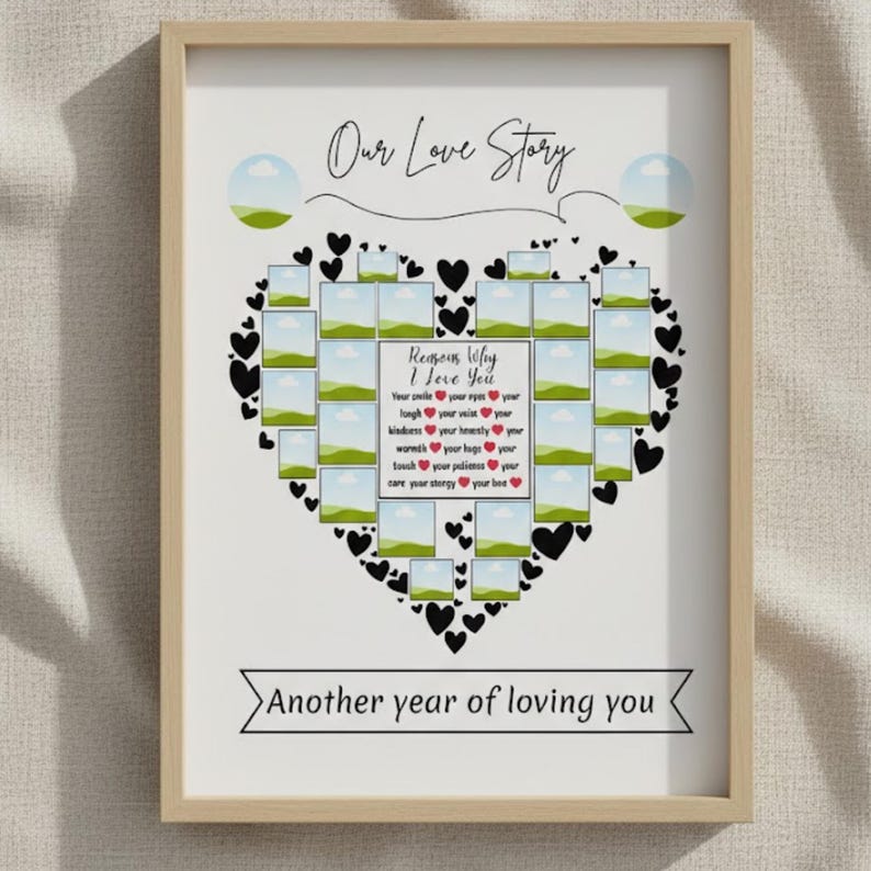 Editable Heart Frame Canva Template, Custom Search Engine Photo Collage ...