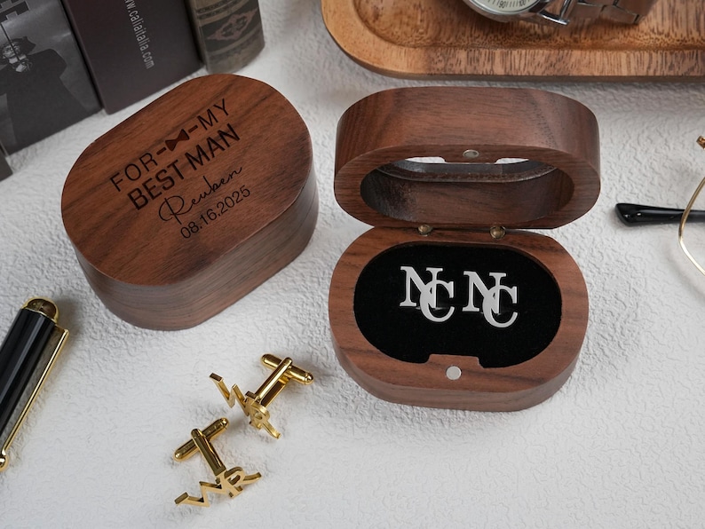 Personalized Groomsmen Cufflinks, Custom Initial Cufflinks for ...