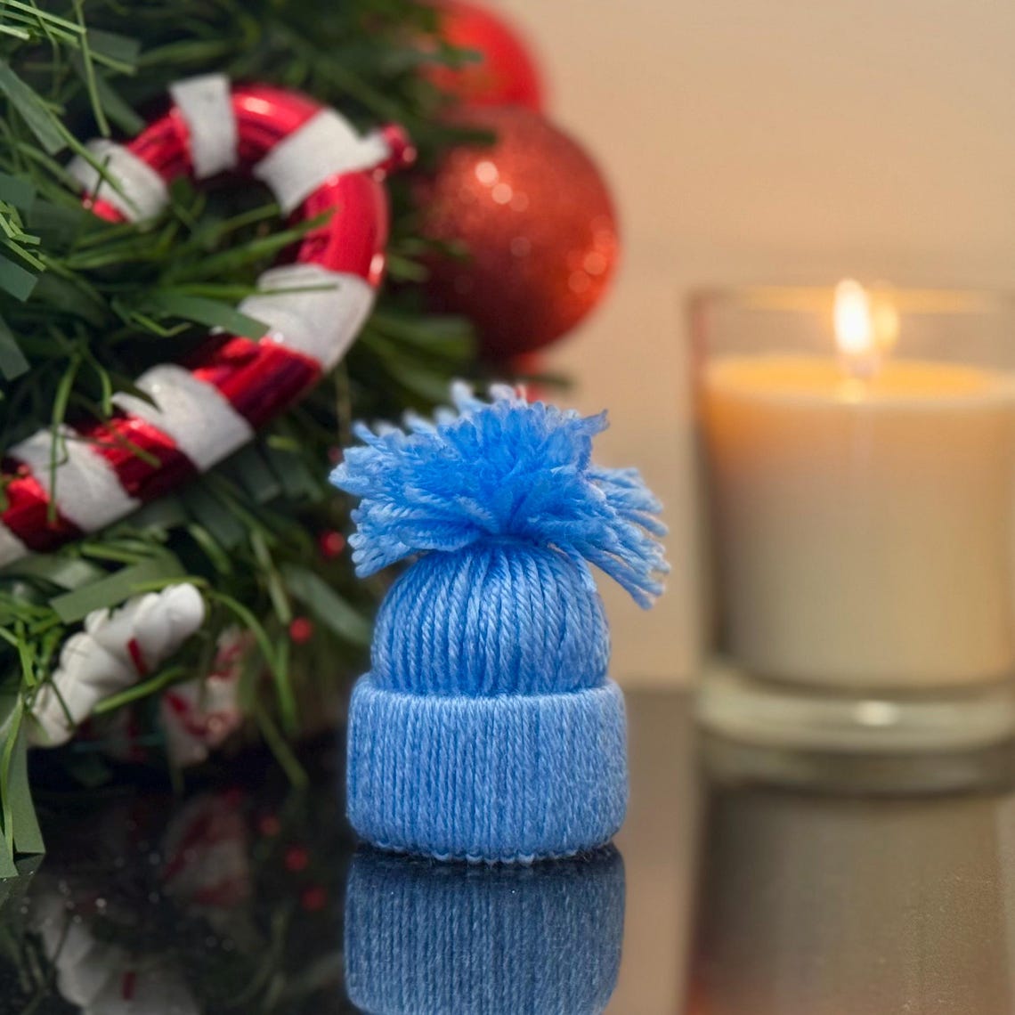 Handmade Mini Bobble Hats Christmas Table Decoration Chocolate Orange ...
