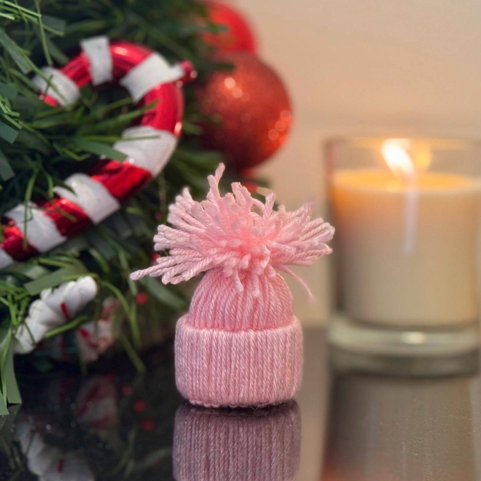 Handmade Mini Bobble Hats Christmas Table Decoration Chocolate Orange ...