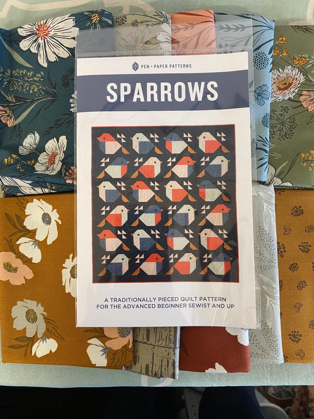 SPARROWS Quilt Pattern, Fabric, and Backing All Included. Free Shipping ...
