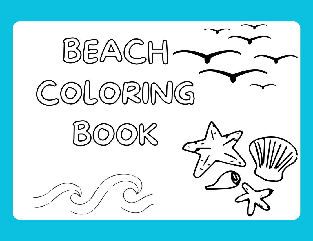 Simple Beach Coloring Books for Toddlers - Etsy