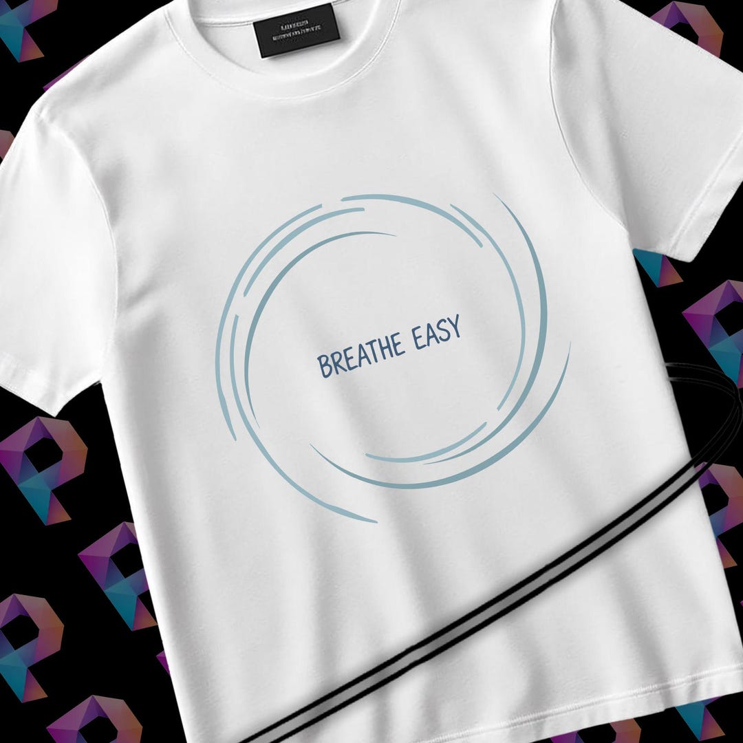 Breathe Easy Mindfulness Shirt, Anxiety Relief Tee, Calm Minimal ...