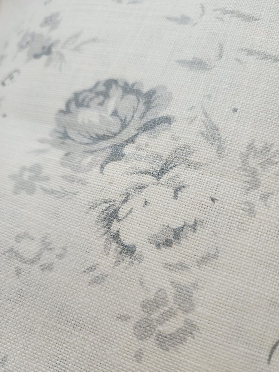Scottish Linen Fabric - Peony and Sage - Cabbage Roses - Etsy