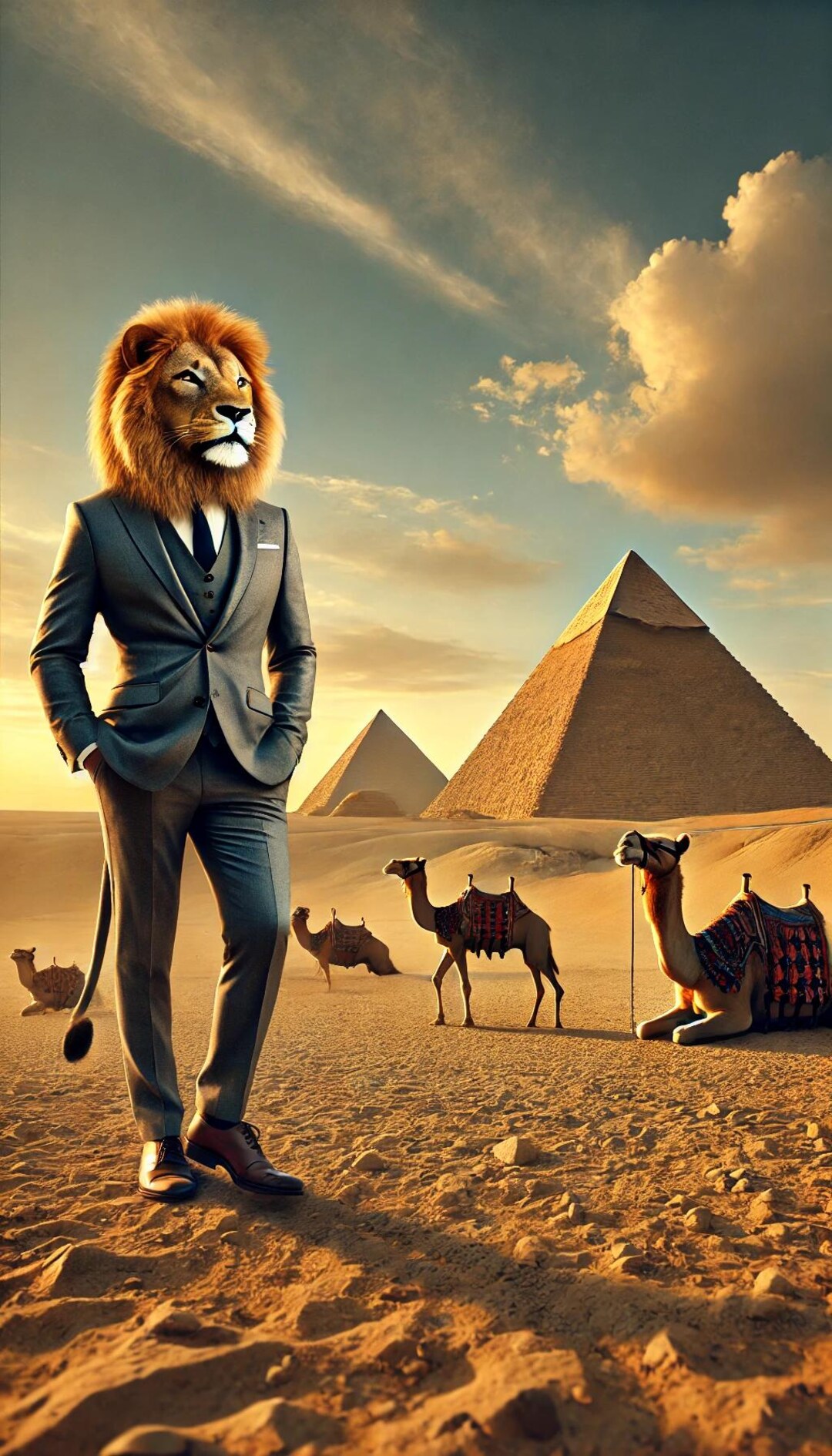 Pyramids Monarch Lion. Digital Wallpaper Download, Digital Poster ...