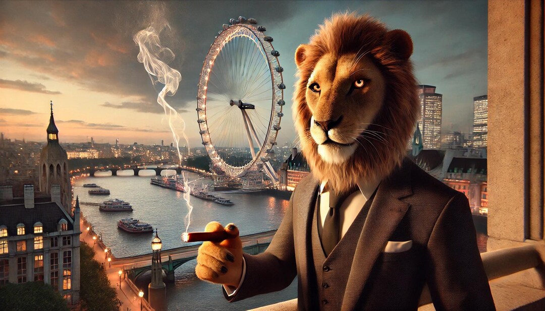 London Monarch Lion. Digital Wallpaper Download, Digital Poster ...