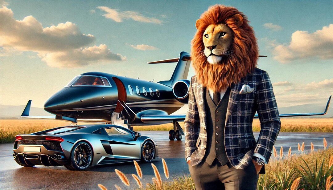 Private Jet Monarch Lion. Digital Wallpaper Download, Digital Poster ...