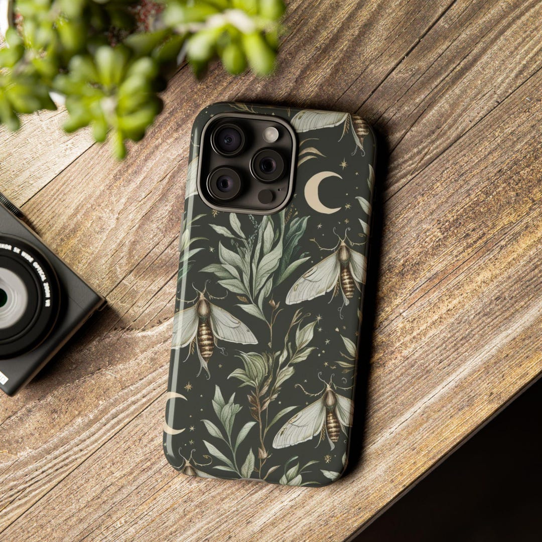 Phone Case, Luna Moth Gothic Witch Design, iPhone 16 Pro Max, Samsung ...
