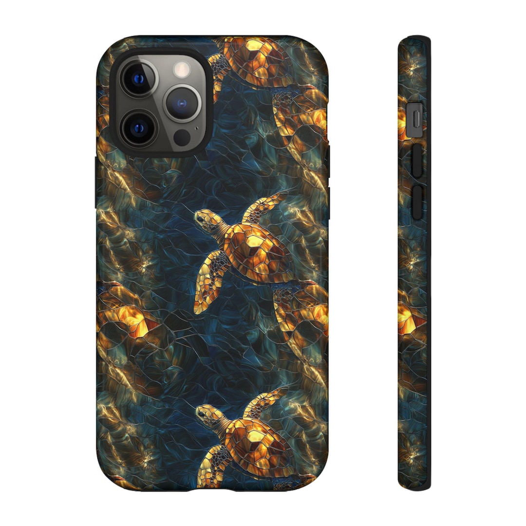 Tough Cases, Stained Glass Sea Turtle Phone Case, Cute Faux Glass ...
