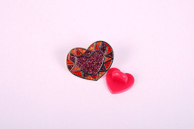 Cristal Heart Enamel Pin | Etsy