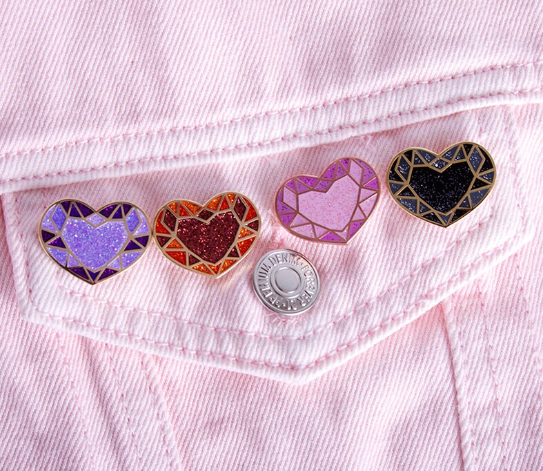Cristal Heart Enamel Pin | Etsy