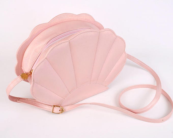 Iridescent Pastel Pink Faux Leather Mermaid Sea Shell Bag - Etsy