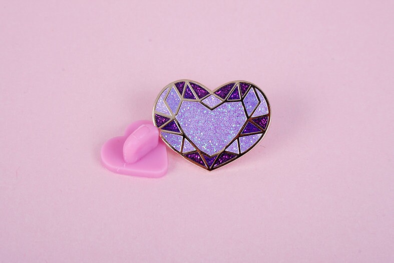 Cristal Heart Enamel Pin | Etsy
